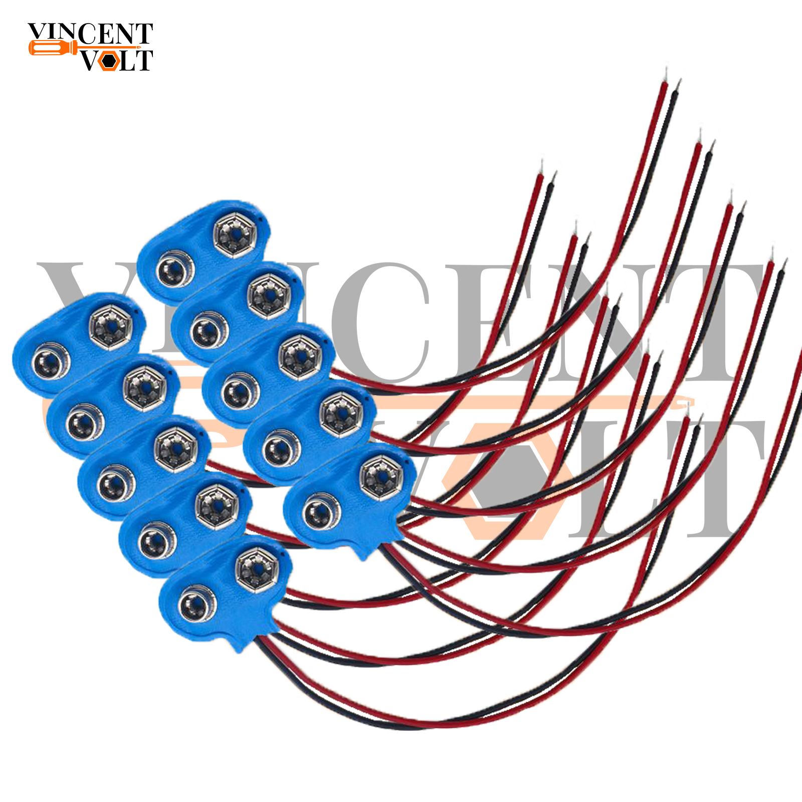 9 Volt Battery Connector Pack Of 10 - Vincentvolt