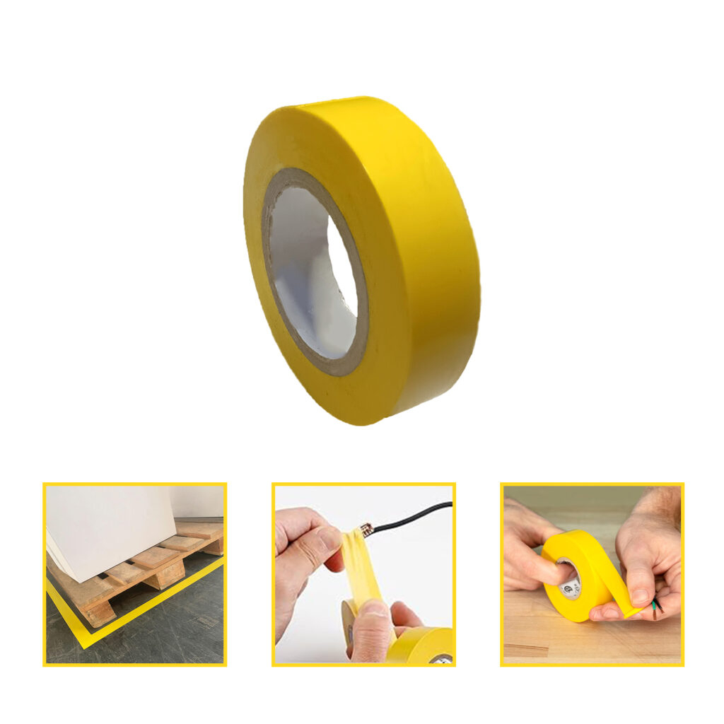 PVC Insulation Electrical Tape Yellow Color - Vincentvolt