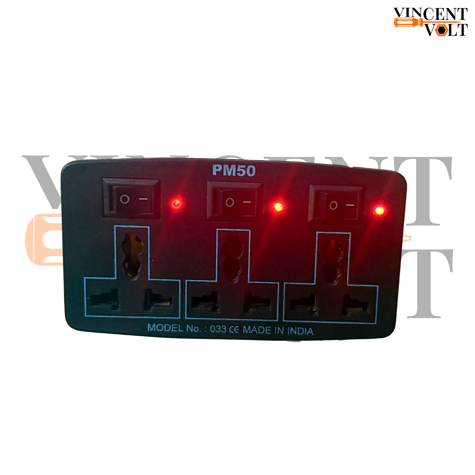 PM50 Triple Universal Socket Extension board - Vincentvolt